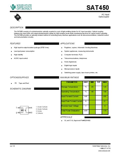Description Ac Input Optocoupler Pdf Light Emitting Diode