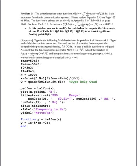 Solved Problem 3 The Complementary Error Function Qxs
