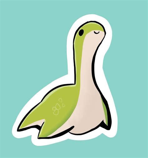 A Green And White Bird Sticker On A Blue Background