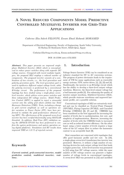 pdf a novel reduced components model predictive controlled multilevel