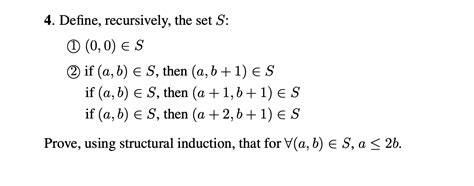 Solved 4 Define Recursively The Set S 1 0 0 ES 2 If Chegg