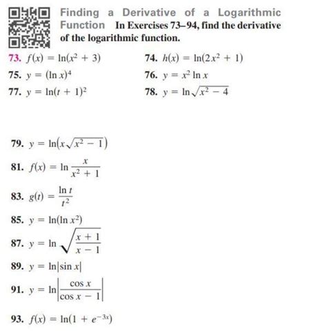 solved finding a derivative of a logarithmic function in