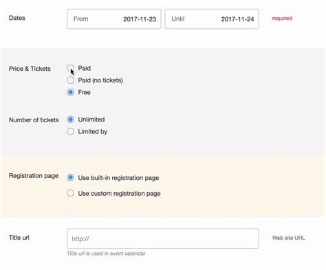 how to configure tickets for events workshop butler