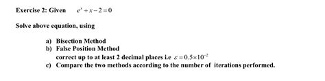 Solved Exercise 2 Given Ex X 2 0solve Above Equation