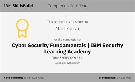 Earned Ibm Cyber Security Fundamental Certification Manikumar Kethi