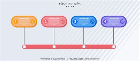 Premium Vector Line Step Infographic 4 Options Workflow Diagram Number Infograph Process Steps