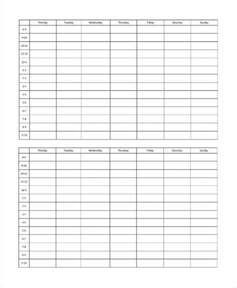 Blank Revision Timetable Template Toptemplate My Id