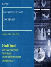 Techniques For Business Analytics Linear Regression Explained Course