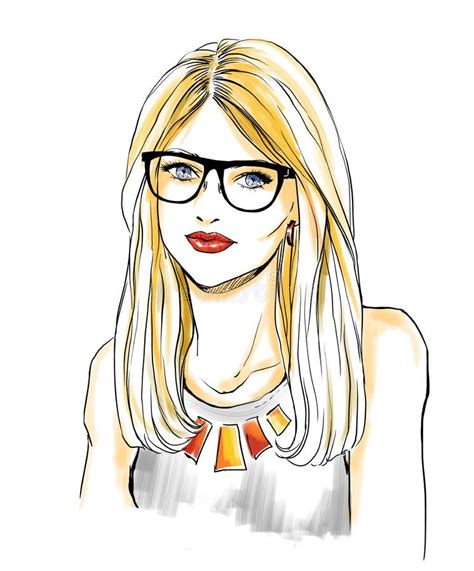 Girl Face In Glasses Stock Illustration Illustration Of Fashionable