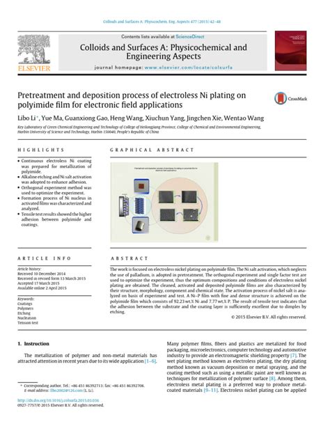 Pretreatment And Deposition Process Of Electroless Ni Plating On