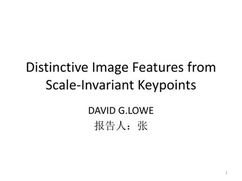 ppt distinctive image features from scale invariant keypoints
