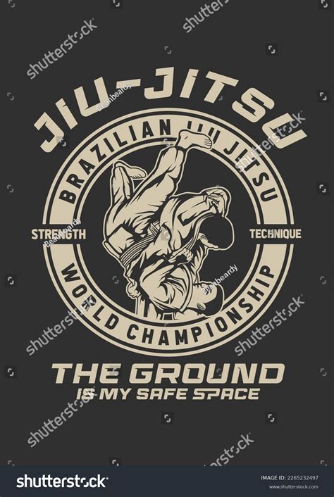 T Shirt Design Brazilian Jiu Jitsu Stock Vector Royalty Free