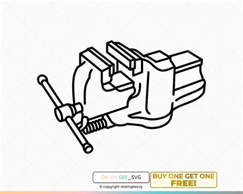 Bench Vise Svg Vise Png Woodworking Clipart Metalworking Dxf Bench