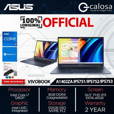 Jual Laptop Asus Vivobook A Za Ips Ips Ips Intel Core I P Memory Ram Gb