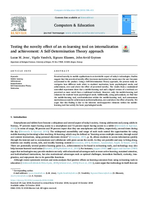Pdf Testing The Novelty Effect Of An M Learning Tool On