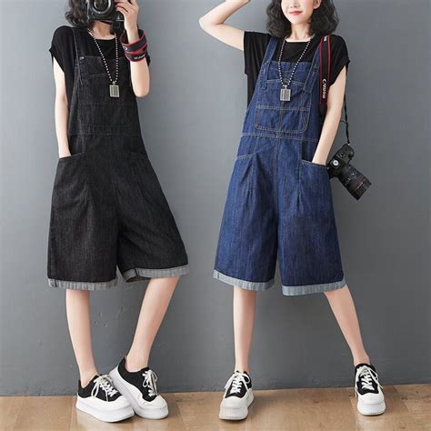 Large Size Denim Overalls Shorts Summer Overalls Shorts Etsy