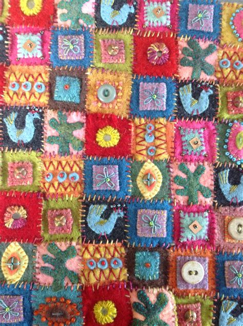 Colorful Patchwork Blanket With Buttons