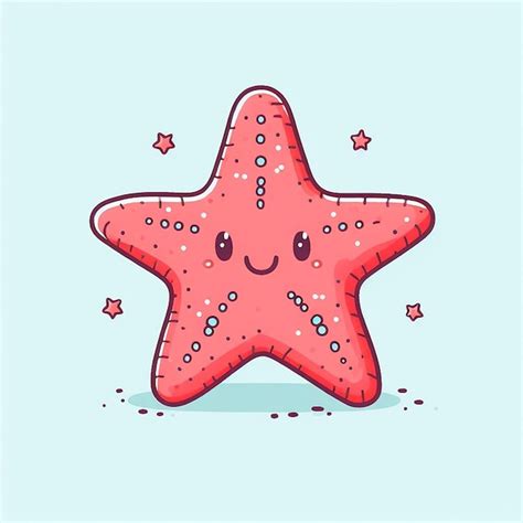 Niedlicher Seestern Cartoon Premium Ki Generierter Vektor