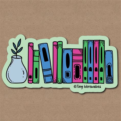 Polysexual Bookshelf Pride Sticker Tiny Werewolves