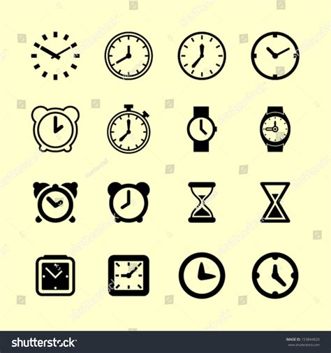 Clock Symbols Stock Vector 153844820 Shutterstock