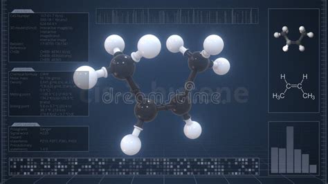 Cis 2 Butene Molecule With Description On The Computer Screen 3d