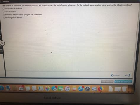 Solved Calculator When An Account Receivable Is Written Off