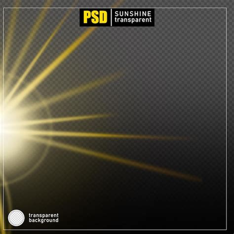 Эффект солнечного света Psd на прозрачном фоне Премиум Psd Файл