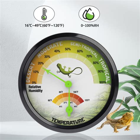 Rcyago High Precision Pointer Reptile Pet Environmental Hygrograph