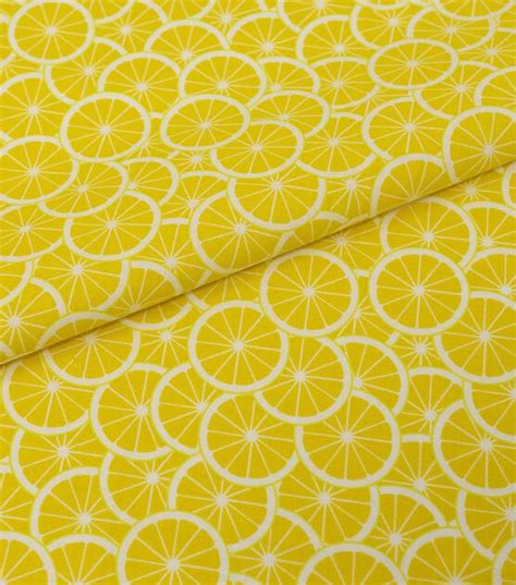Singer Yellow Lemons Novelty Cotton Fabric Joann