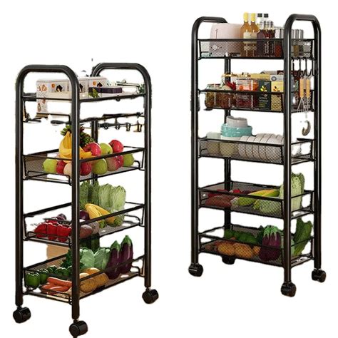 Metal Moving Shelf Storage Rack Cart Home Kitchen Trolley Buy Kitchen
