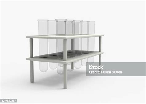 스탠드가 있는 튜브를 실험합니다 흰색에 격리 클리핑 경로 3d 렌더링 3차원 형태에 대한 스톡 사진 및 기타 이미지 3차원 형태 개체 그룹 건강관리와 의술 Istock