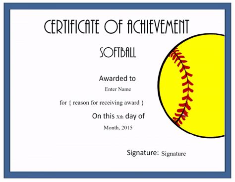 Free Softball Certificate Templates Customize Online