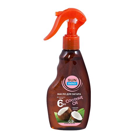 SUN ENERGY Масло для загара Coconut oil купить по низким ценам в ЛЭТУАЛЬ