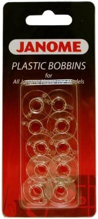 Janome 10 Plastic Bobbins Part No 200122717 Amazon Co Uk Home