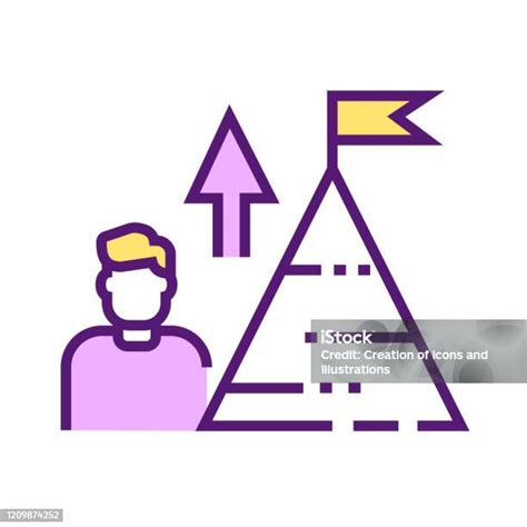믿음 브랜딩 컬러 라인 아이콘입니다 성공적인 목표 달성 웹 페이지 모바일 앱 프로모션에 대한 픽토그램 Ui Ux Gui 디자인