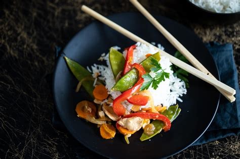 High Angle View Of Meal Served In Plate Premium Photo