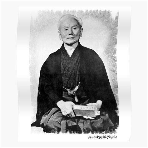 Retro Karate Masters Funakoshi Gichin Poster Shotokan