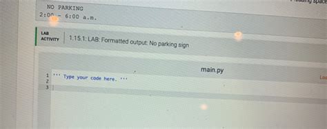 Solved Space NO PARKING 2 00 6 00 A M LAB ACTIVITY 1 15 1 Chegg