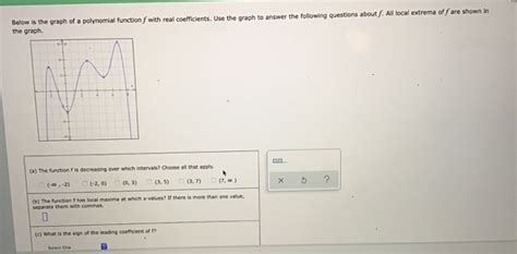 solved below is the graph of a polynomial functionſ with