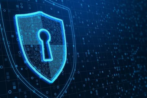 Premium Photo Abstract Glowing Shield With Padlock Icon On Dark