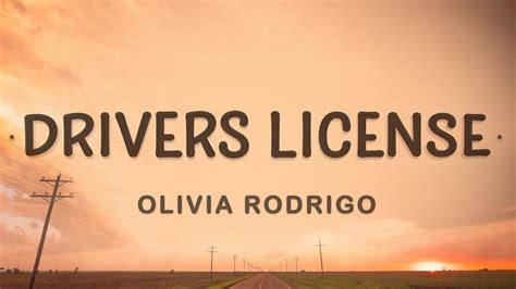 Olivia Rodrigo Drivers License Lyrics Youtube Music