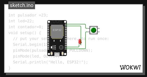 Encender Y Apagar Led 1 Con Pulsador Wokwi Esp32 Stm32 Arduino Eroppa
