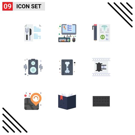 9 Utilisateur Interface Plat Couleur Pack De Moderne Panneaux Et
