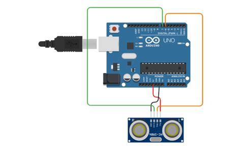 Circuit Design Sensore Distanza Ultrasuoni Hc Sr04 Tinkercad