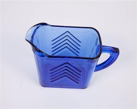 Vintage Hazel Atlas Creamer Cobalt Blue Arrow Glassware