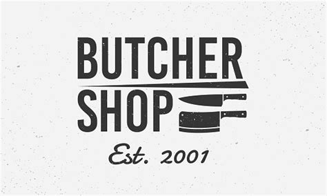 肉刀屠夫店標誌肉店標誌與的紋理隔離在白色背景向量插圖向量圖形及更多住宅廚房圖片 住宅廚房 住宅房間 切斷 Istock