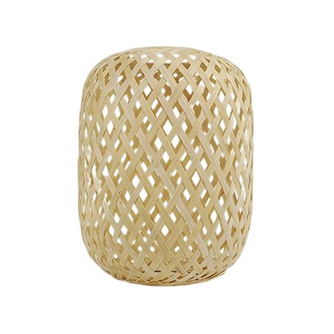 Bamboo Lampshade Hand Woven Light Cover Retro Style Detachable Dustproof Decoration For