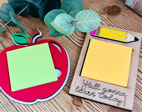 Teacher Post It Note Holders Perfect For Teacher Appreciation Etsy