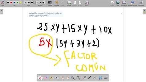 Halla El Factor Común De Los Términos En Común 25xy 15xy 10x Brainly Lat