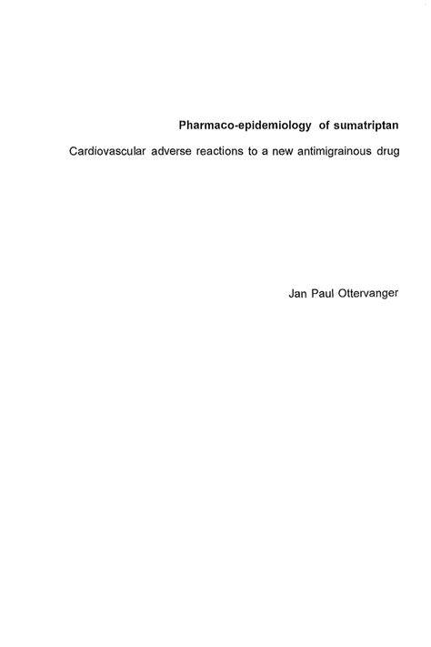Pdf Pharmaco Epidemiology Of Sumatriptan Cardiovascular Adverse